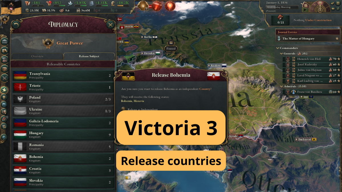 Releasing country and play with them in Victoria 3 - StrateGGames