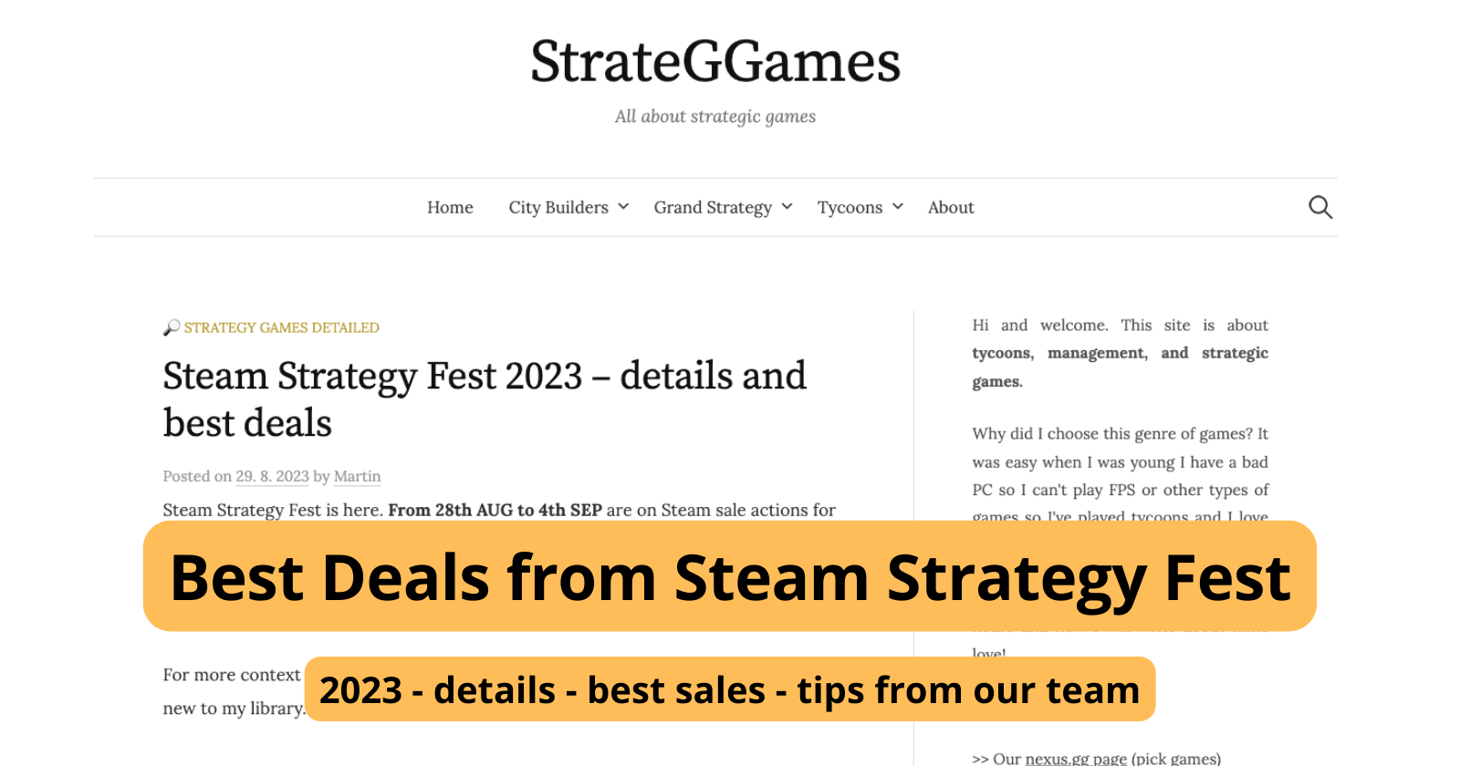 Steam Strategy Fest 2023 - details and best deals - StrateGGames
